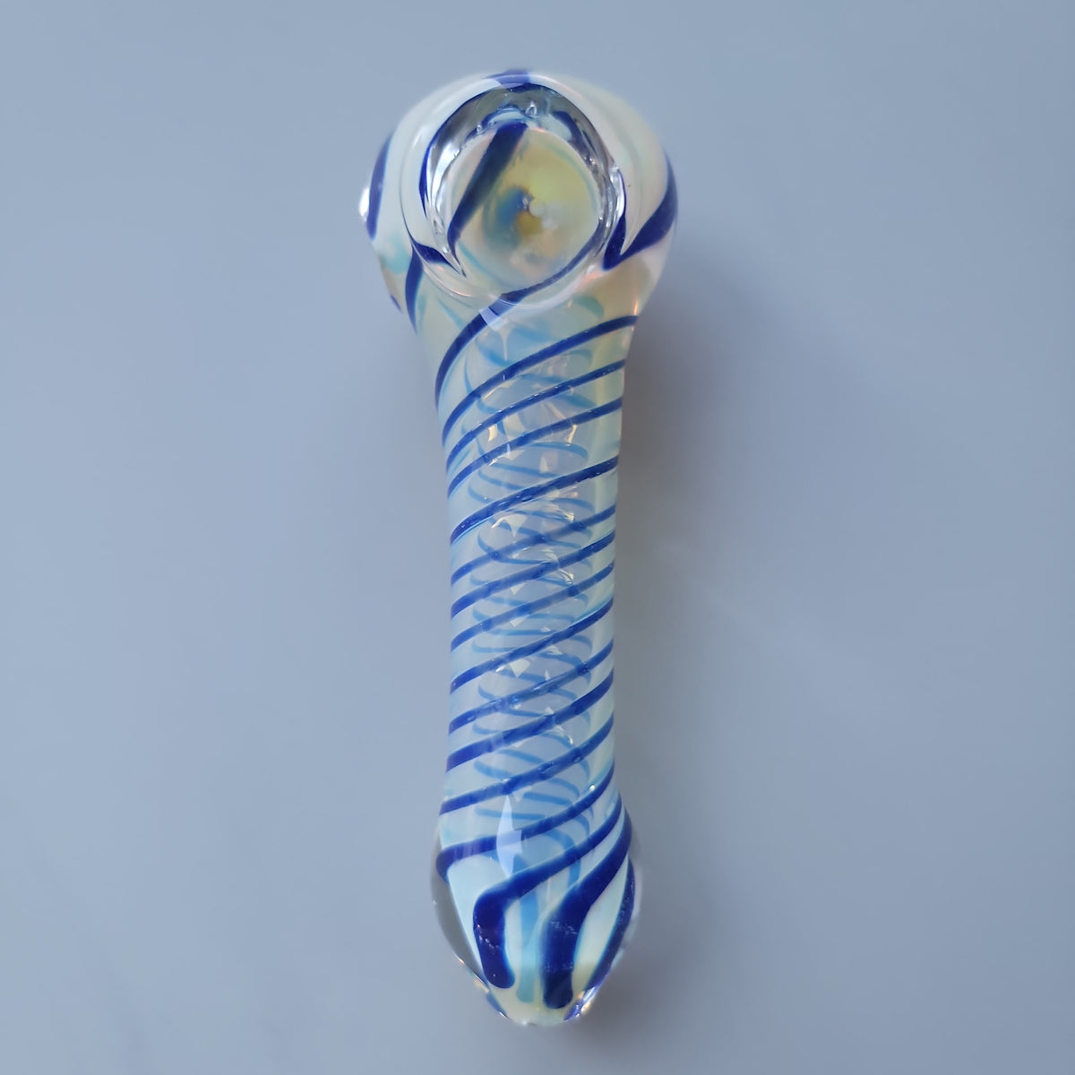 SILVER FUMED BLUE SWIRL HAND PIPE – DoughMain