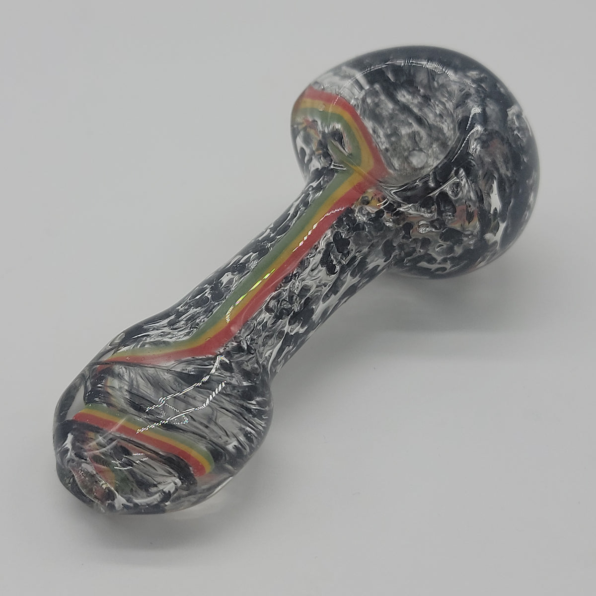 Black Frit w/ Rasta Swirl Hand Pipe – DoughMain