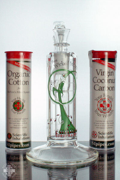 SI PIPES Compact “Thee Wicked Wizard” Triple-Filtered Glass Bubbler ...